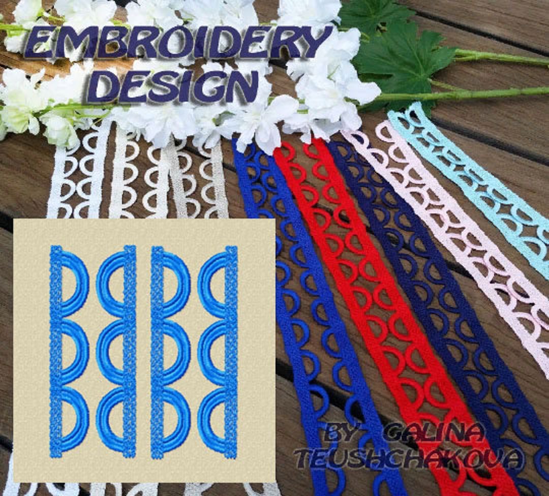 Digital Machine Embroidery Design FSL for Creating Corset Loops Lacing ...