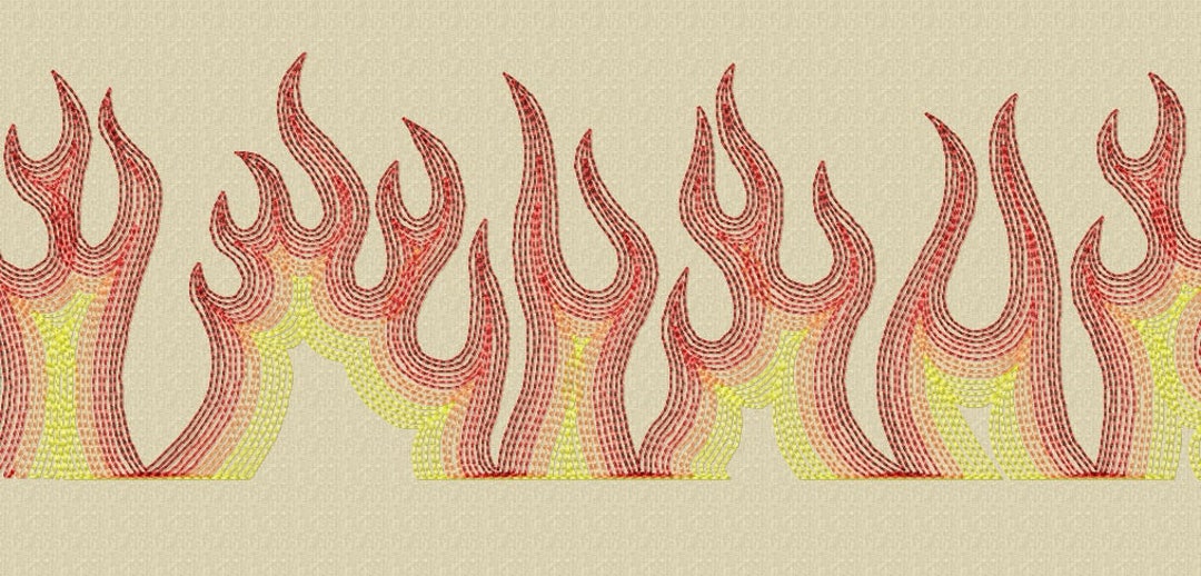 Flame Embroidery Design. NOT A PATCH. Digital Machine Embroidery - Etsy
