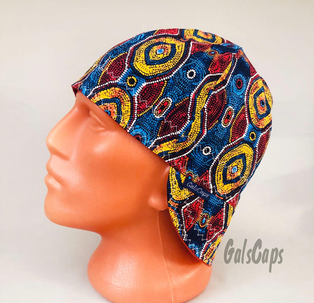 Dotted Ovals/terracotta Welders Hats Bikers Caps Welding Cap Hat Cotton ...