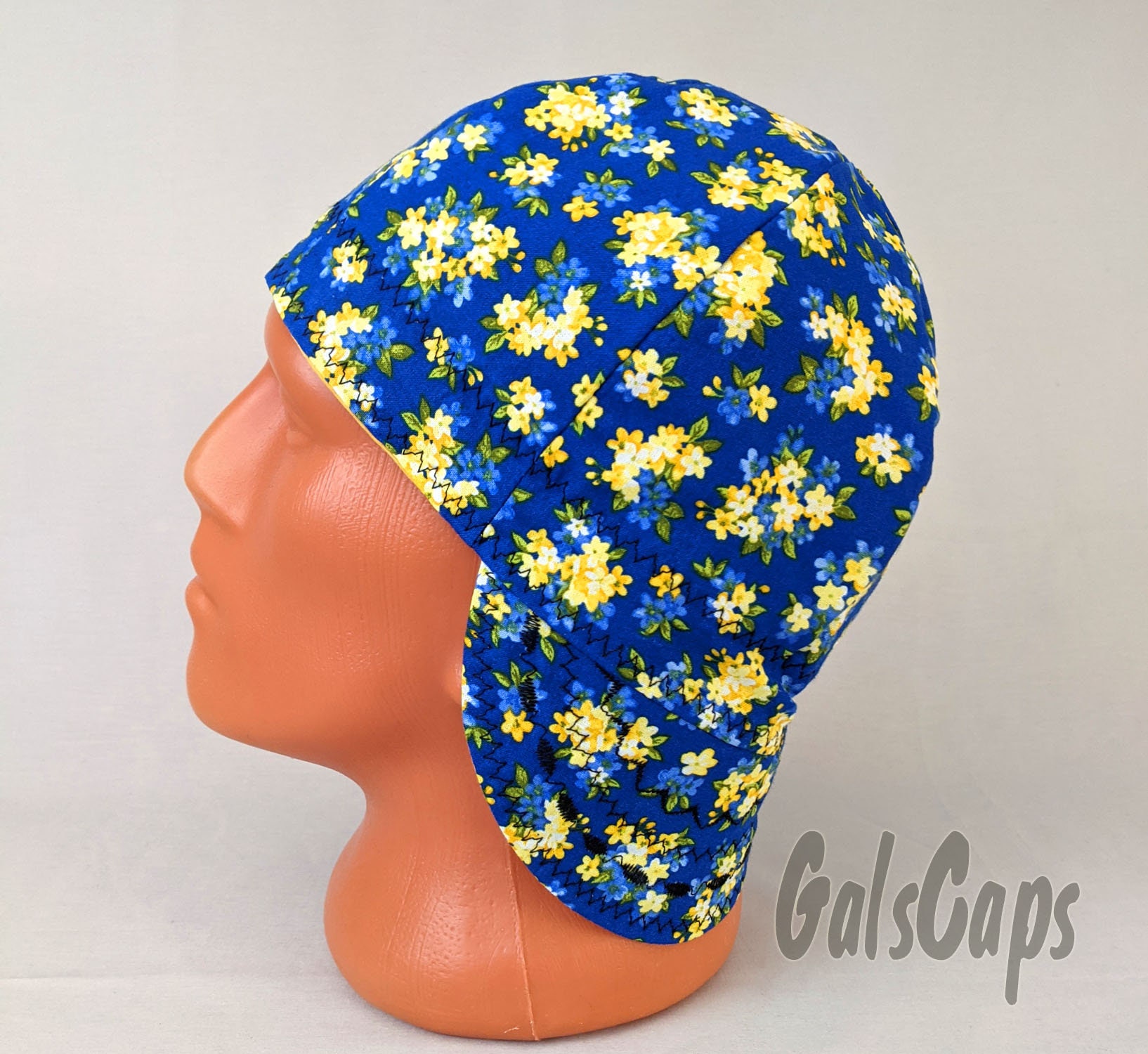 Floral/yellow Welders Hats Bikers Caps Welding Cap Hat Cotton Weld Cap ...