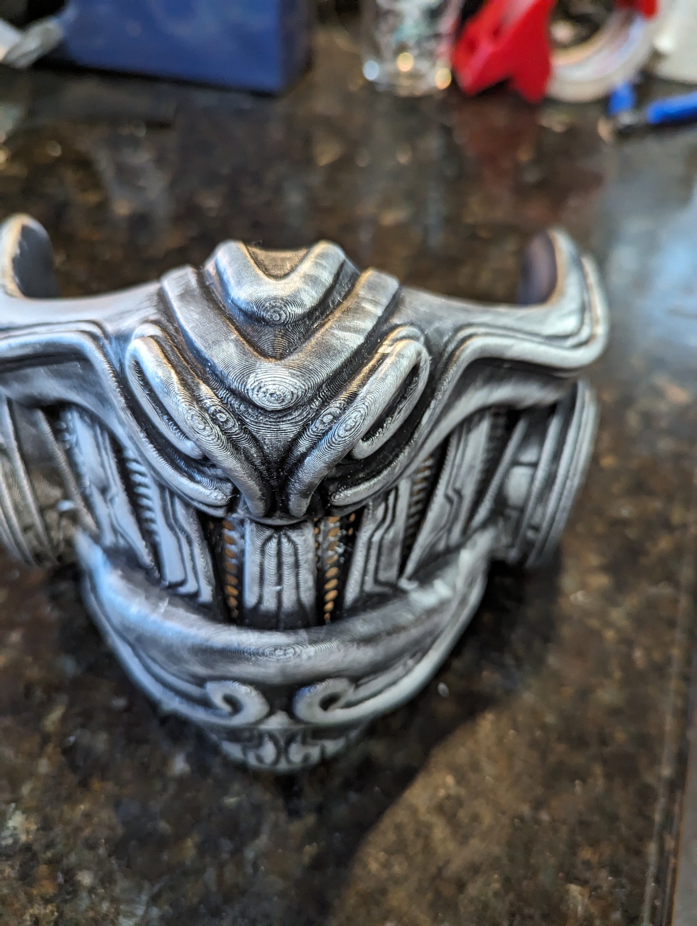 Cyber Samurai Mask - 3d Printed, Highlighted Model by Stlflix - Etsy