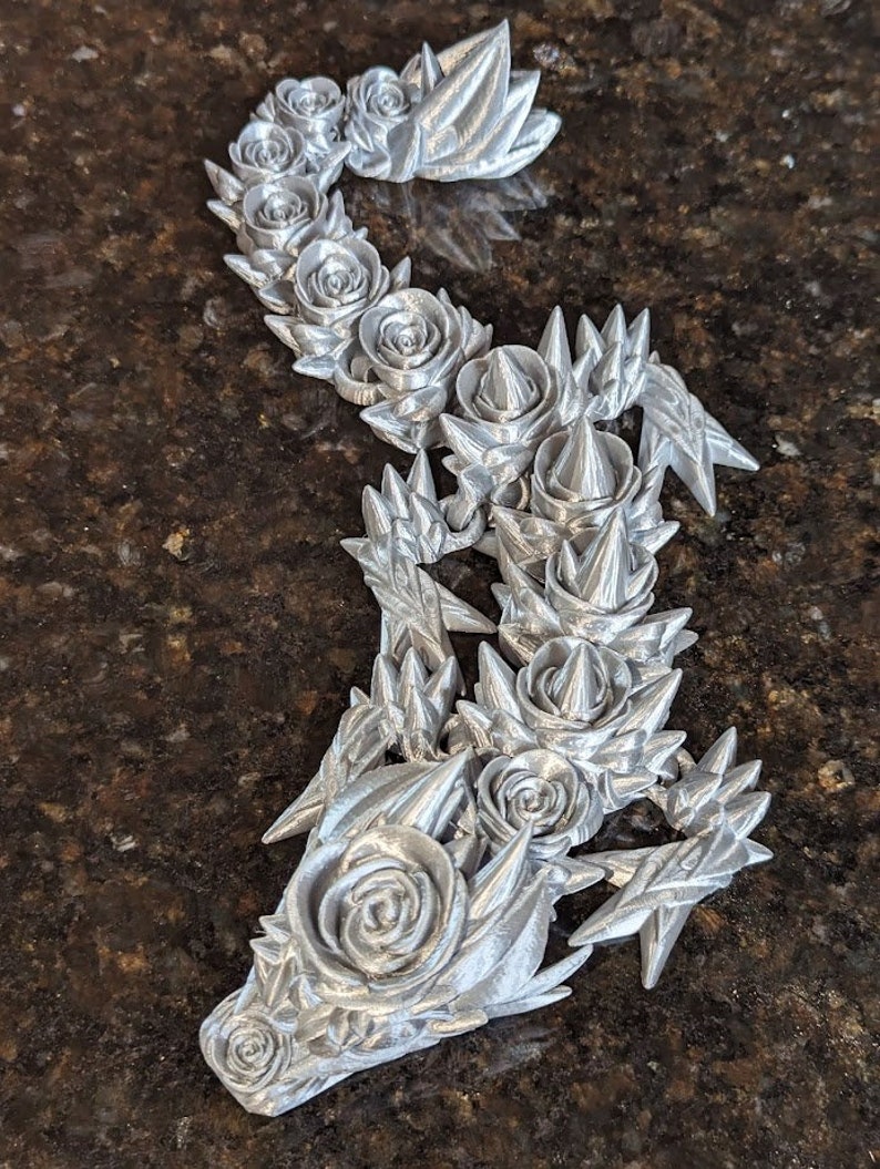 Articulated Medium Rose Petal Dragon - 3d Printed - A Cinderwing 3d ...