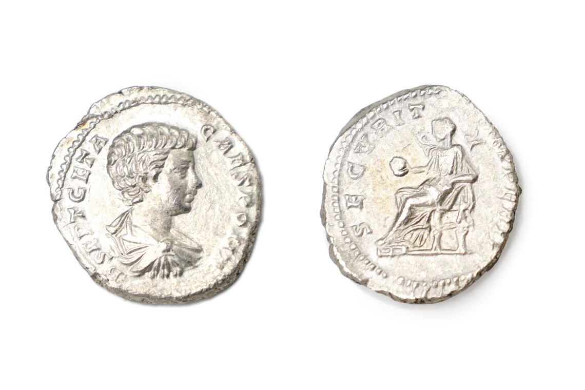 Ancient Roman Empire, 3rd Century AD, A Silver Denarius Coin. Emperor ...