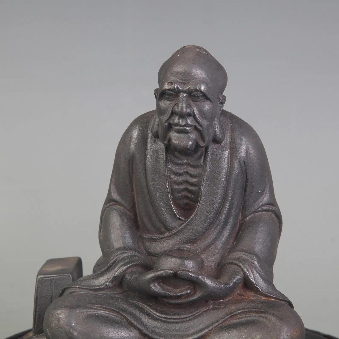 Arhat, Buddhist Monk in Meditation, Cast Bronze, Dated as Early 20th ...