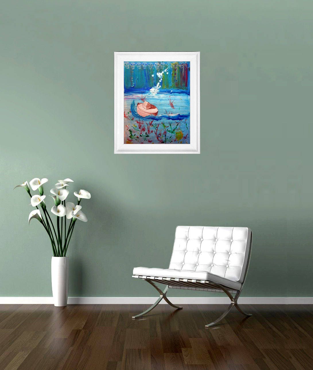 Noah Ark, Biblical Art Painting, Painting on Paper, Expressionism Art ...