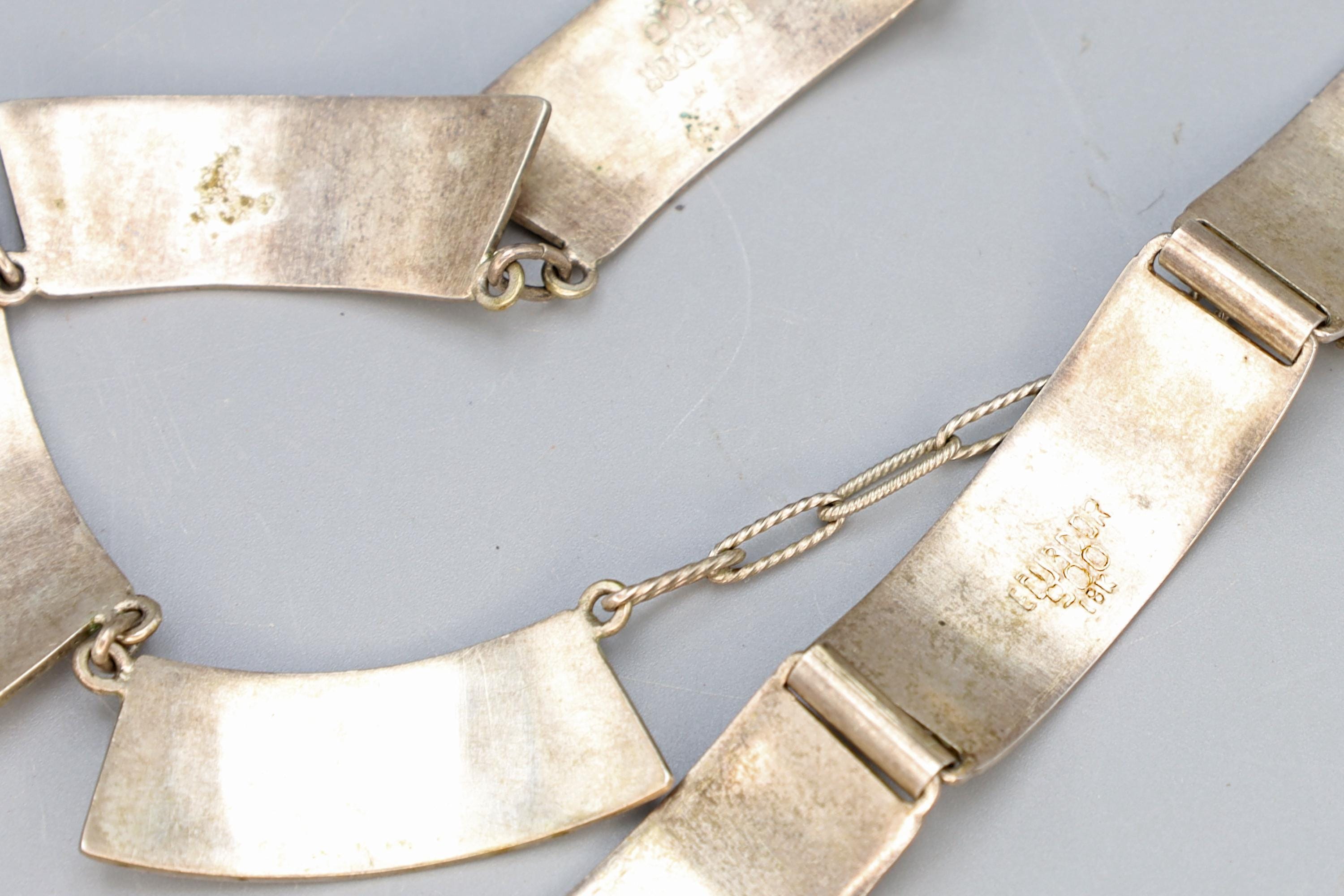 Vintage 1950s Jewelry Set, Inca Quechua 900 Silver and 18 Karat Yellow ...