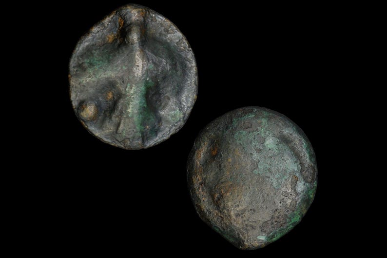 Selinos, Sicilia, circa 435-415 a. C. Trias. Gorgoneion, Medusa y apio ...
