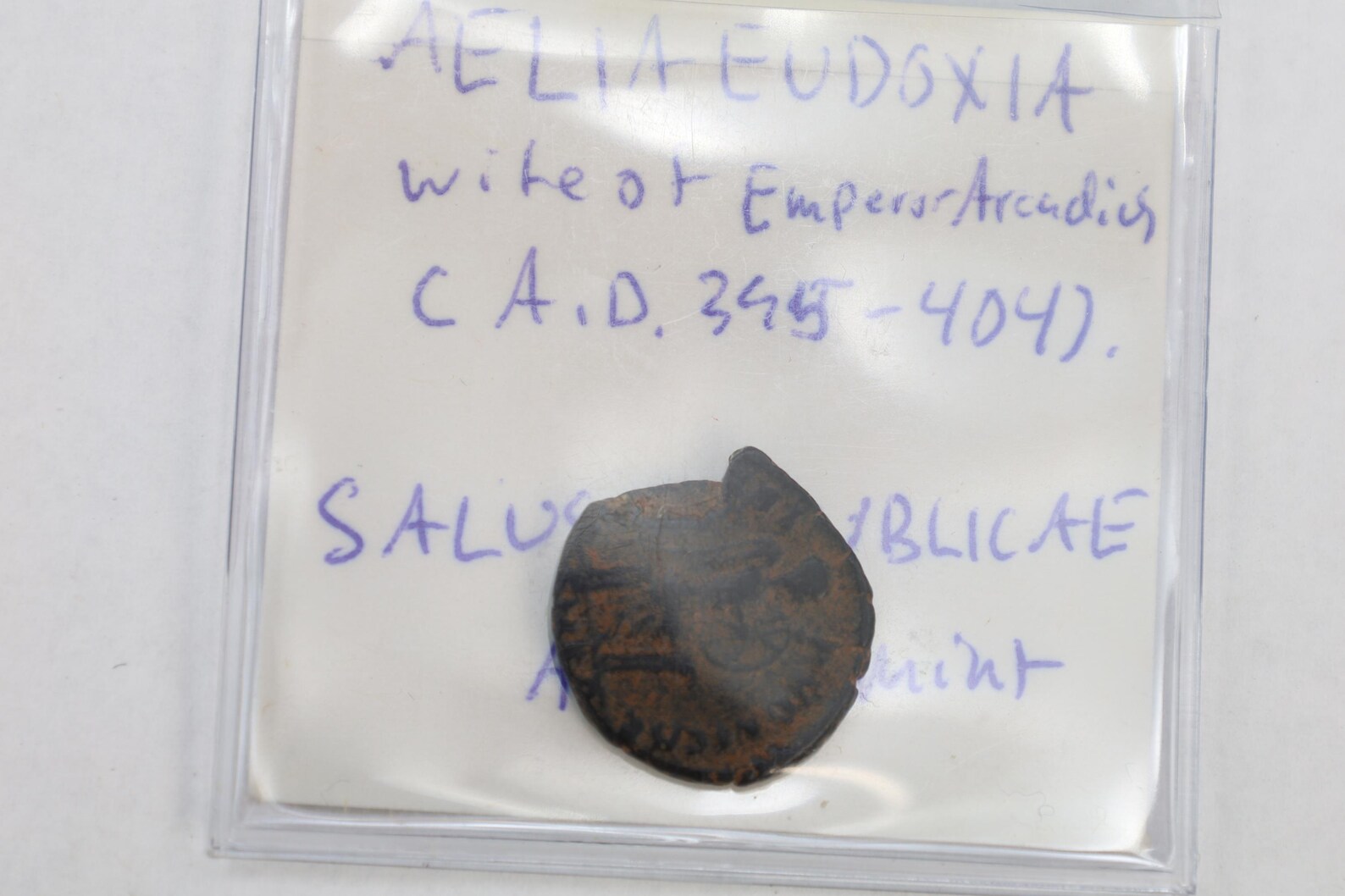 Ancient Roman Coin, Empress Aelia Eudoxia, Salus Reipublicae Bronze ...