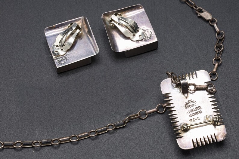 Taxco Calderon Atachi Jewelry Set With A Pendant Necklace and Earrings ...