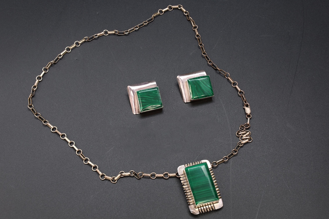 Taxco Calderon Atachi Jewelry Set With A Pendant Necklace and Earrings ...