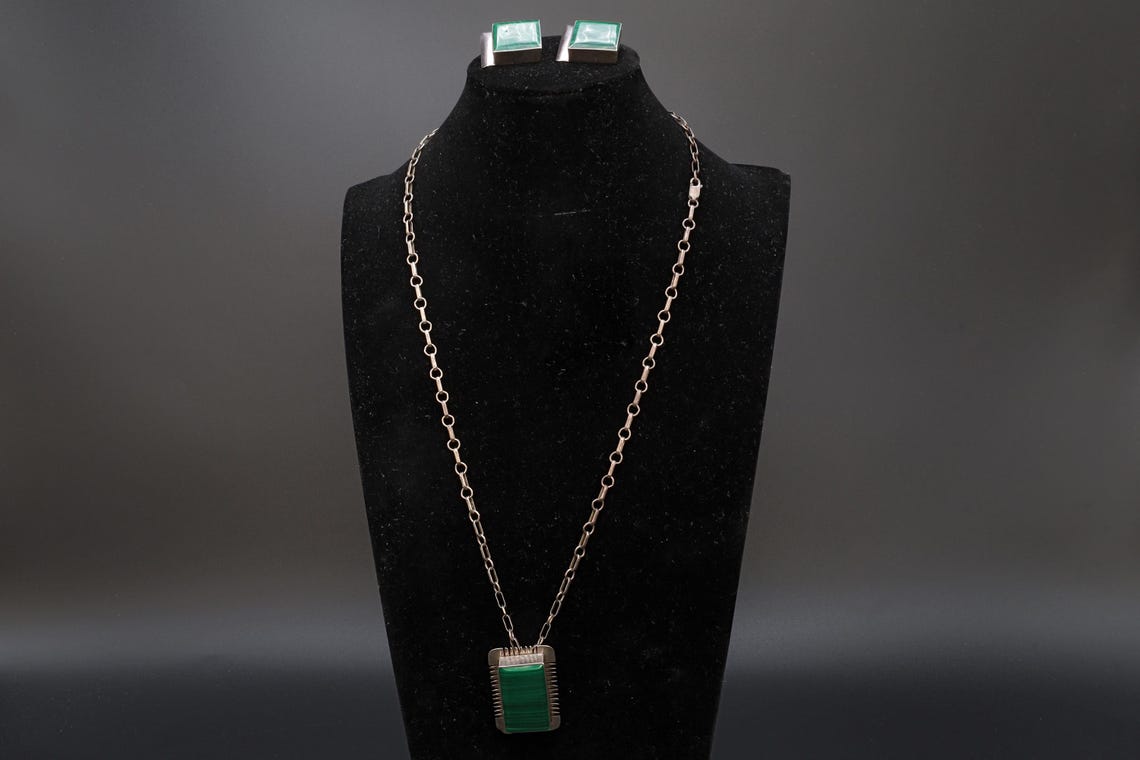 Taxco Calderon Atachi Jewelry Set With A Pendant Necklace and Earrings ...