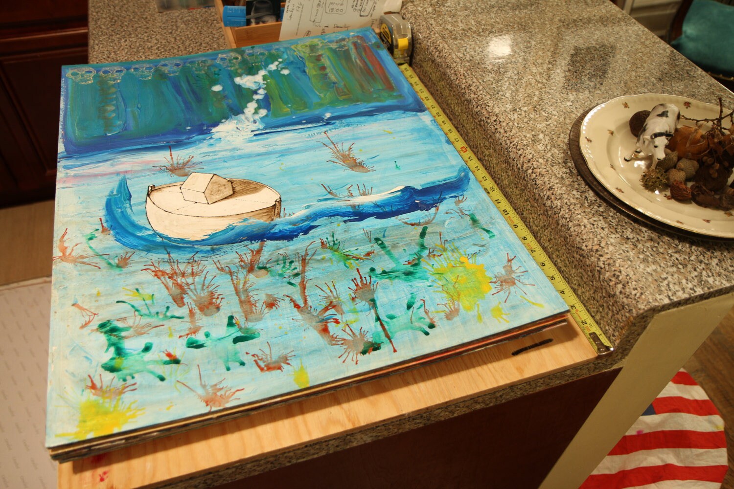 Noah Ark, Biblical Art Painting, Painting on Paper, Expressionism Art ...