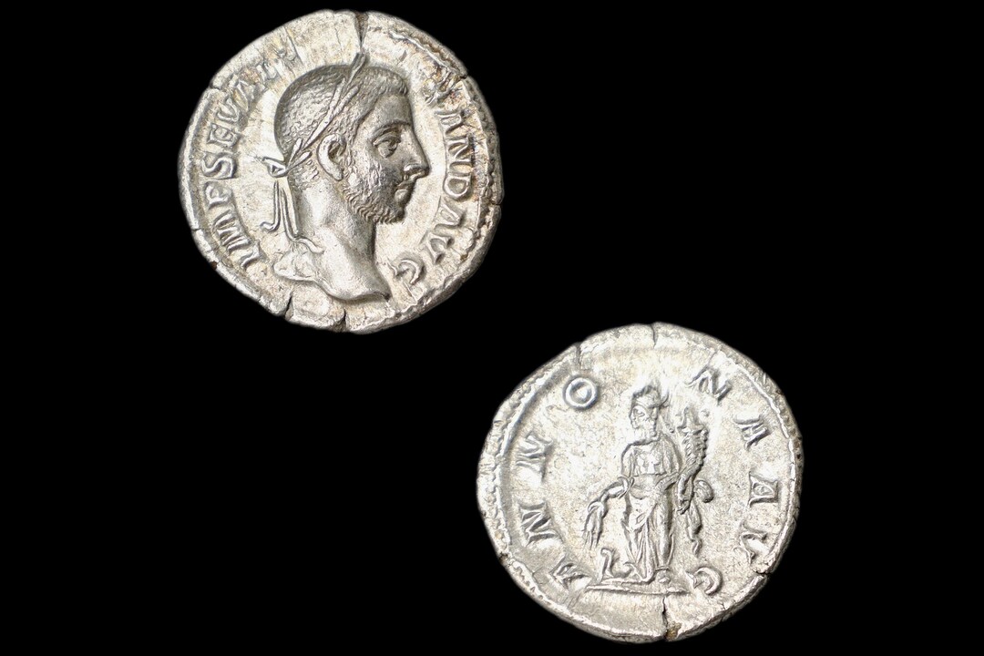 Ancient Roman Empire, 3rd Century AD, A Silver Denarius Coin. Emperor ...