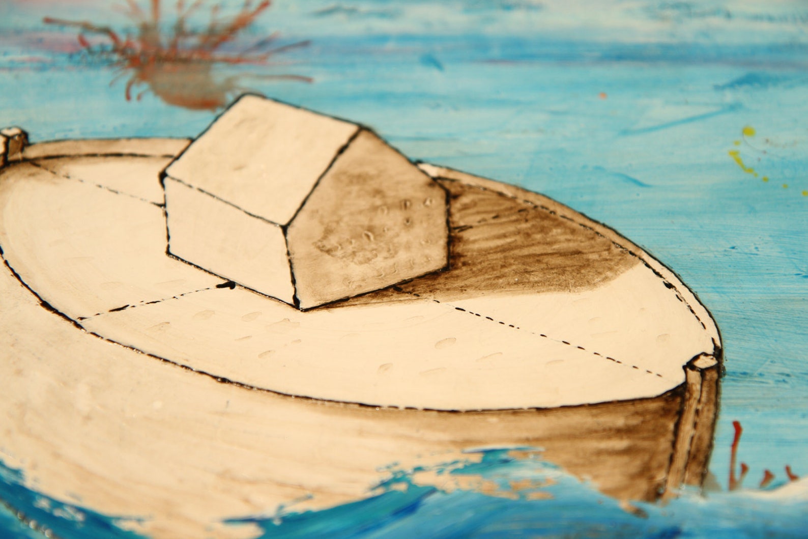 Noah Ark, Biblical Art Painting, Painting on Paper, Expressionism Art ...