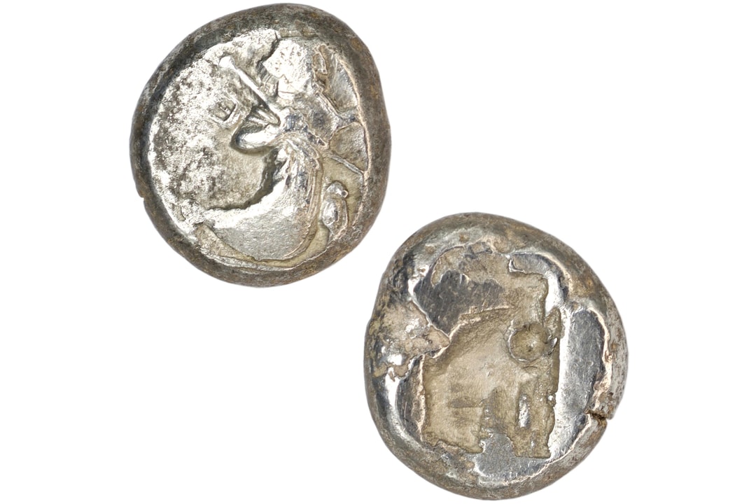 Silver Siglos Coin, Asia Minor, Ancient Achaemenid Empire 4th Century ...