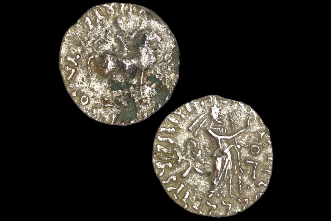 Ancient 1st Century BCE Hellenistic Billon Coin, Indo Scythian Kingdom ...