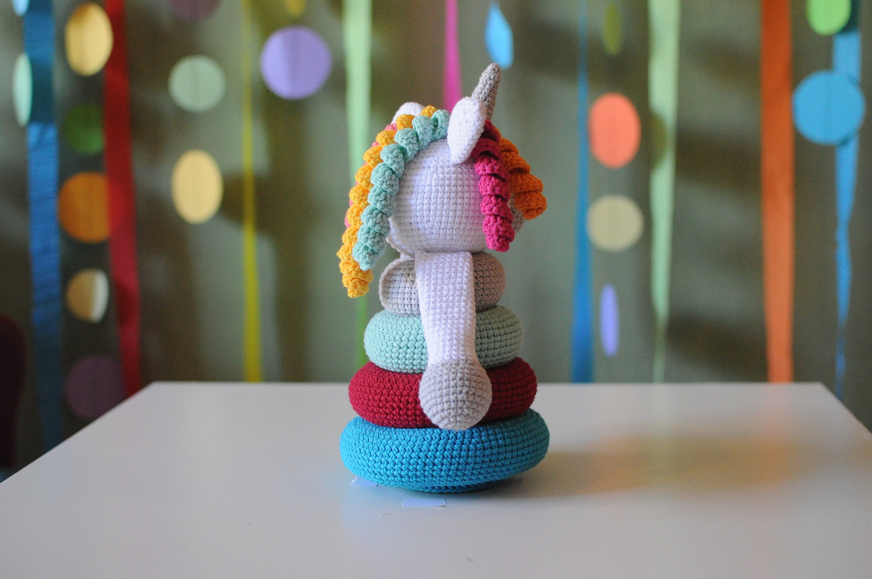 Crocheted Montessori Stacking Toy Unicorn - Etsy