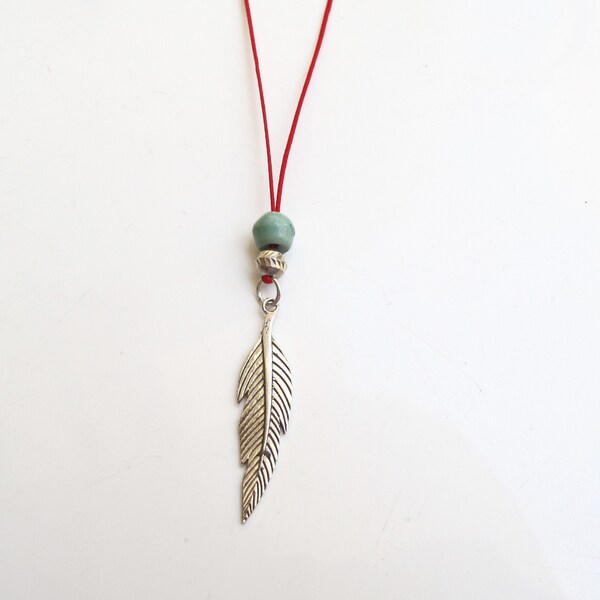 Long Red String Necklace - Etsy