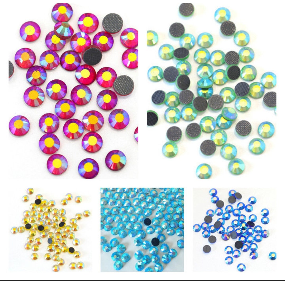Hot Fix AB Colors DMC Flat Back Glass Rhinestones Crystals Ss16 4mm ...