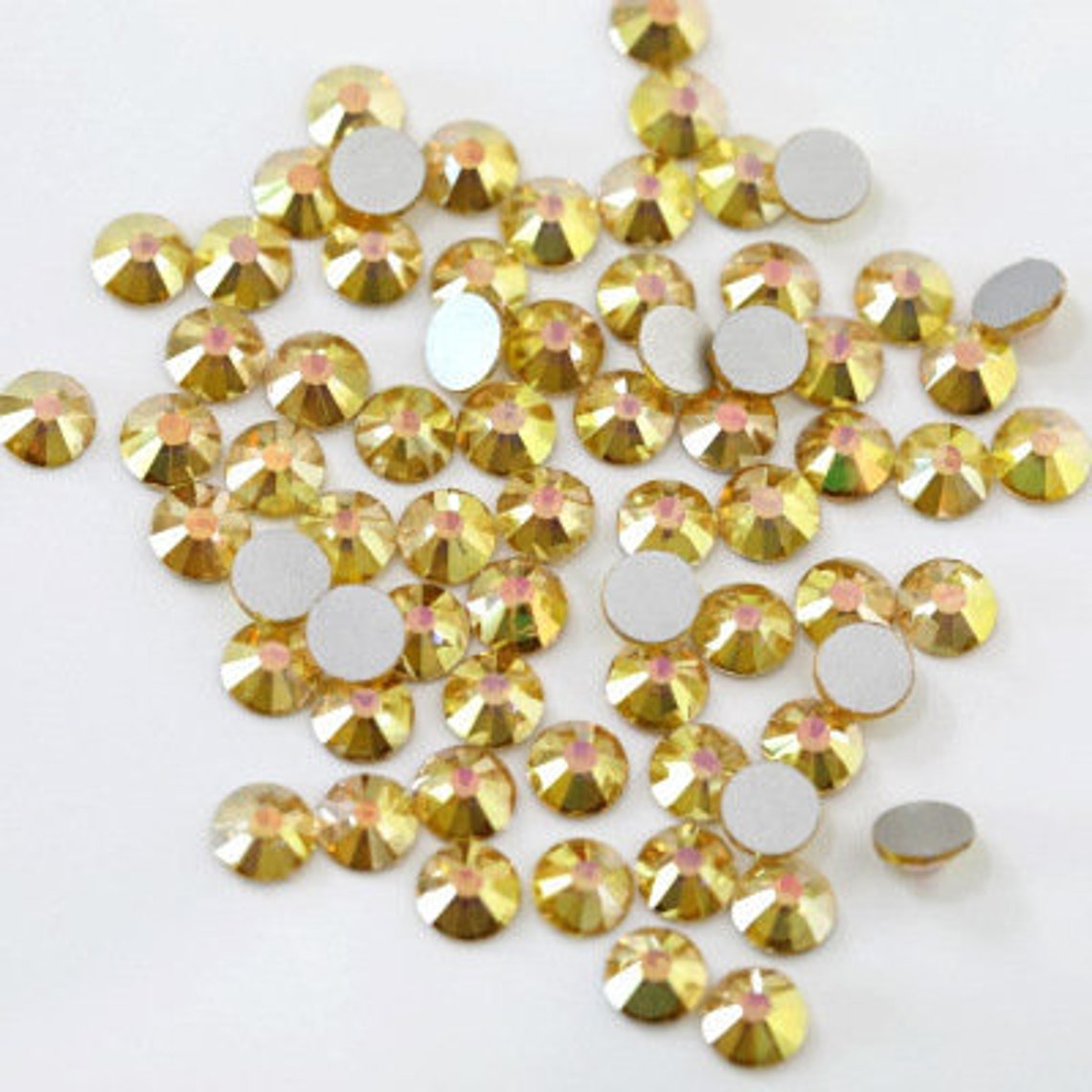 Golden Light Flat Back Crystal Rhinestones Flatback Rhinestone - Etsy
