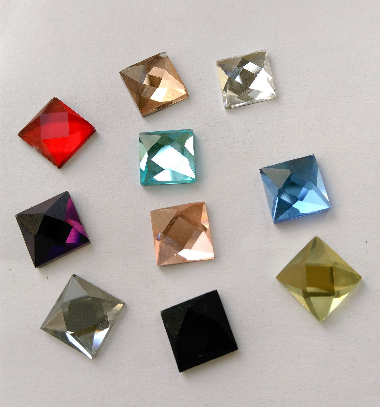 Flat Back Glass Crystal Rhinestones Square 8mm 10mm Loose Big - Etsy