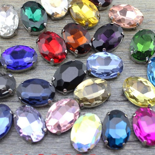 Sew on Rhinestones Beads crystal Clear Glass Teardrop Oval | Etsy