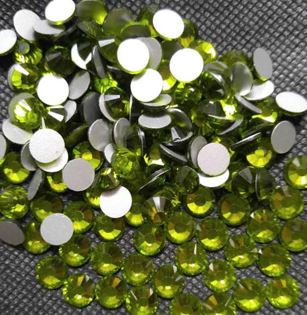 Olivine Flat Back Crystals Rhinestones Olive Green Loose - Etsy