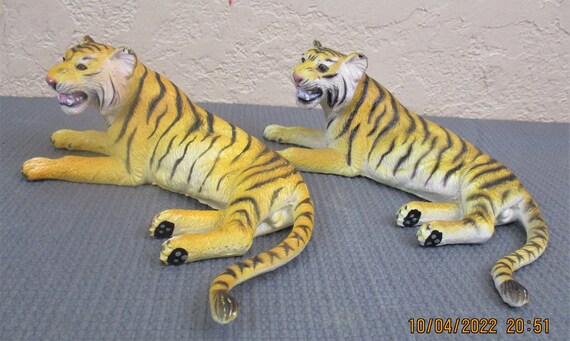 Two Vintage Rubber Bengal Tigers Made by AAA Toys China | Etsy