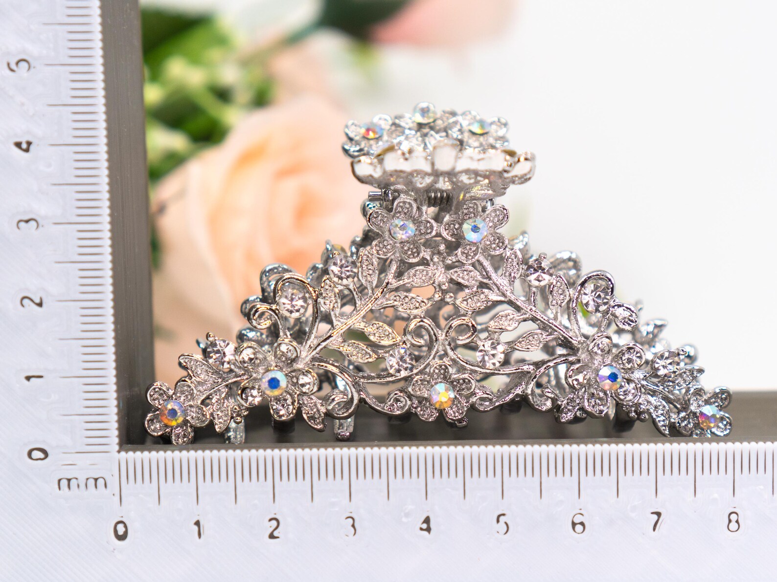 Colorful Crystal Claw Clip for Women | Vintage Rainbow Rhinestone Hair ...