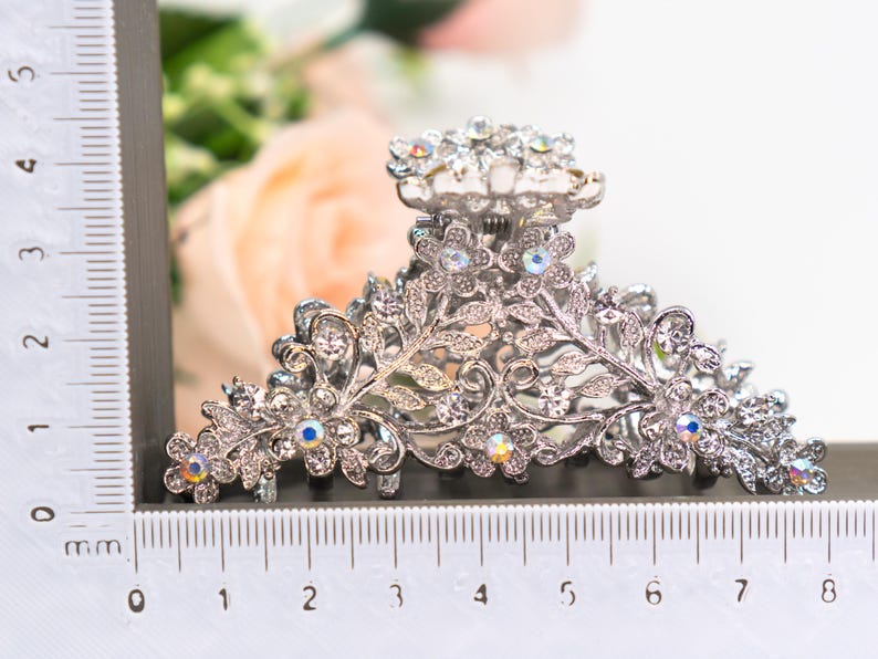 Colorful Crystal Claw Clip for Women | Vintage Rainbow Rhinestone Hair ...