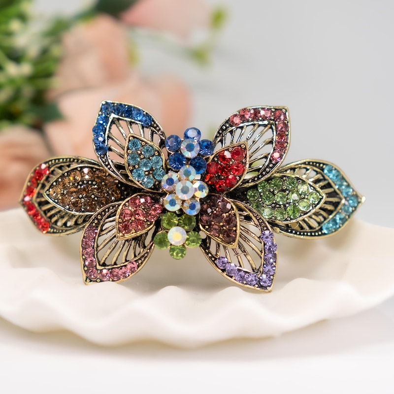 Brown Gem Hair Clip - Etsy