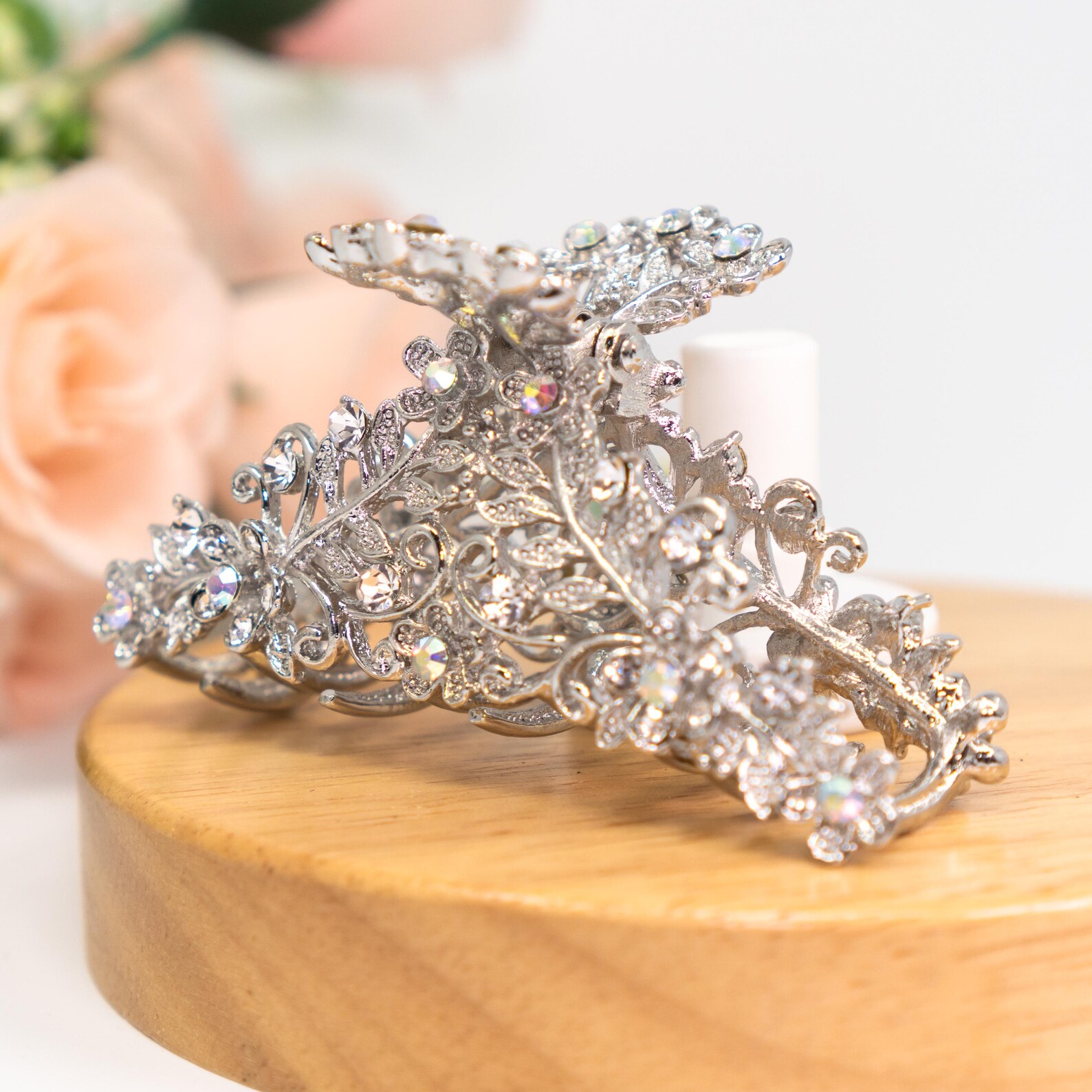 Colorful Crystal Claw Clip for Women | Vintage Rainbow Rhinestone Hair ...