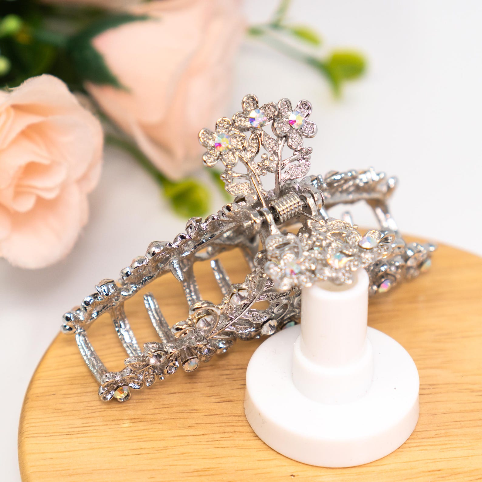 Colorful Crystal Claw Clip for Women | Vintage Rainbow Rhinestone Hair ...