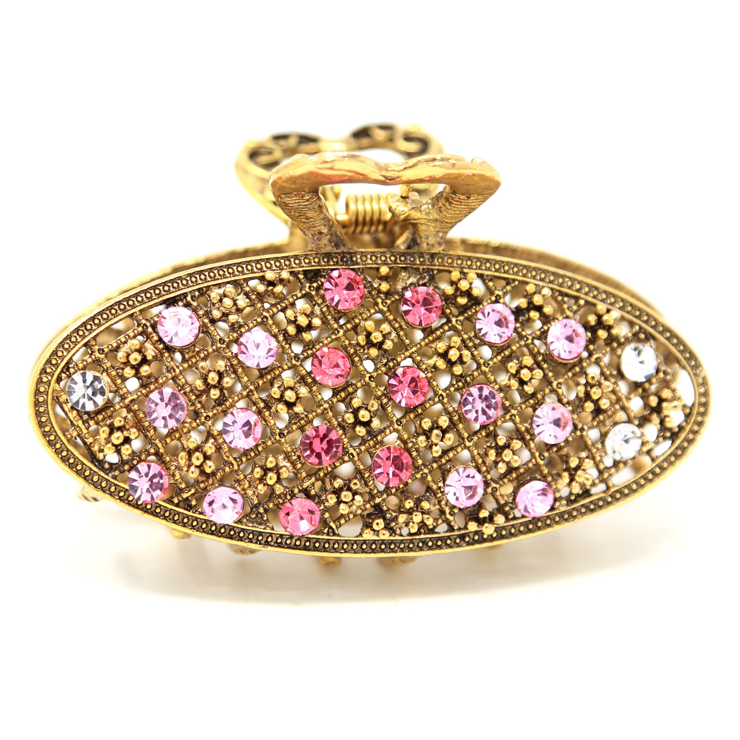 Antique Style Gold Bronze Metal Crystal Rhinestones Hair Claw Clip Hair ...