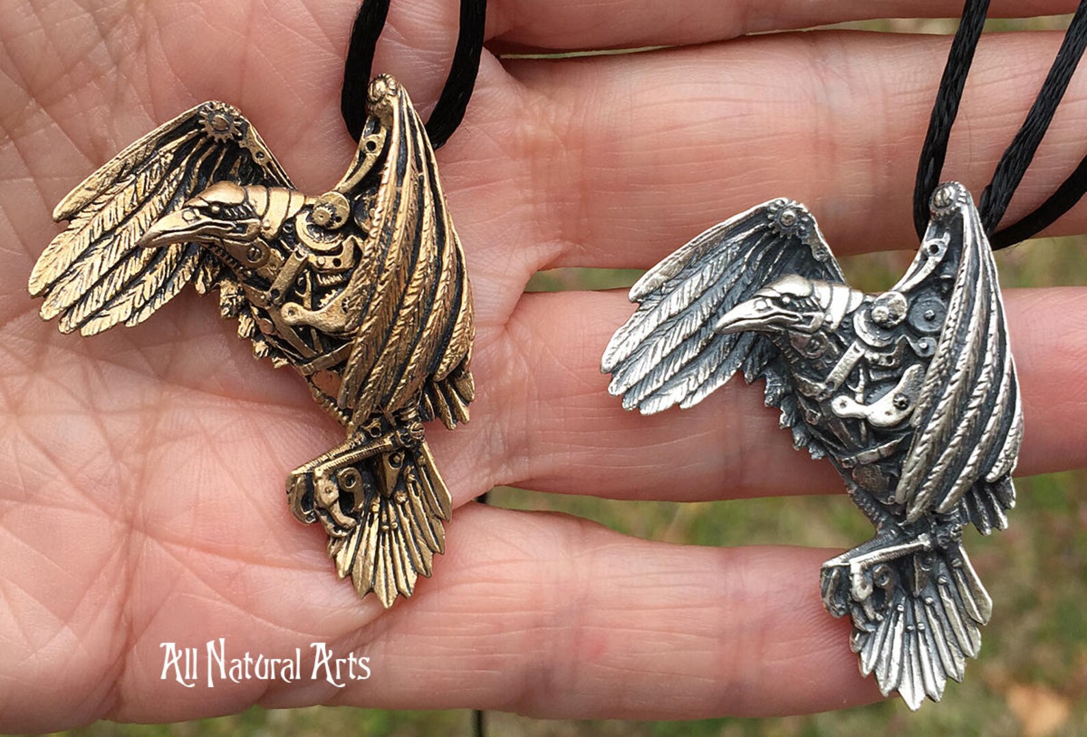 Mechanical Raven (925 Sterling Silver) - Etsy