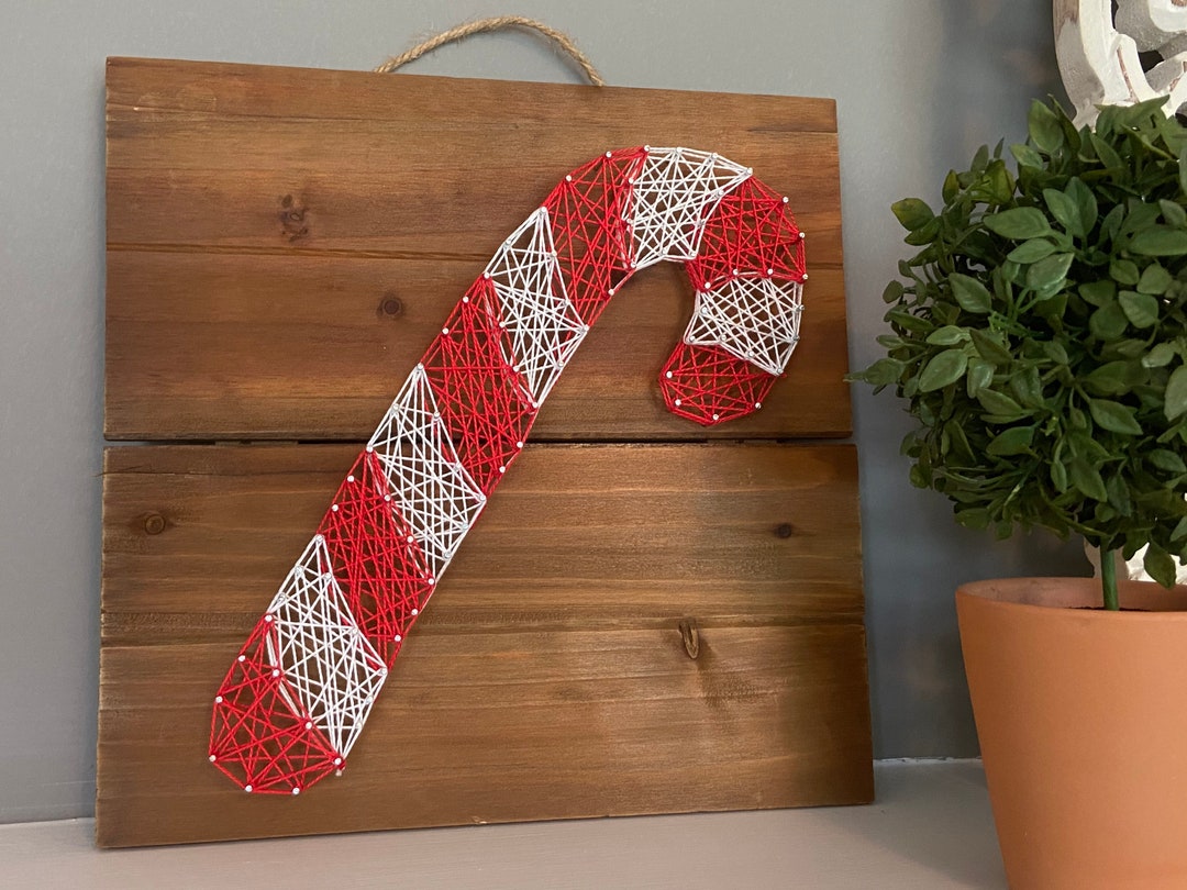 Candy Cane String Art - Etsy