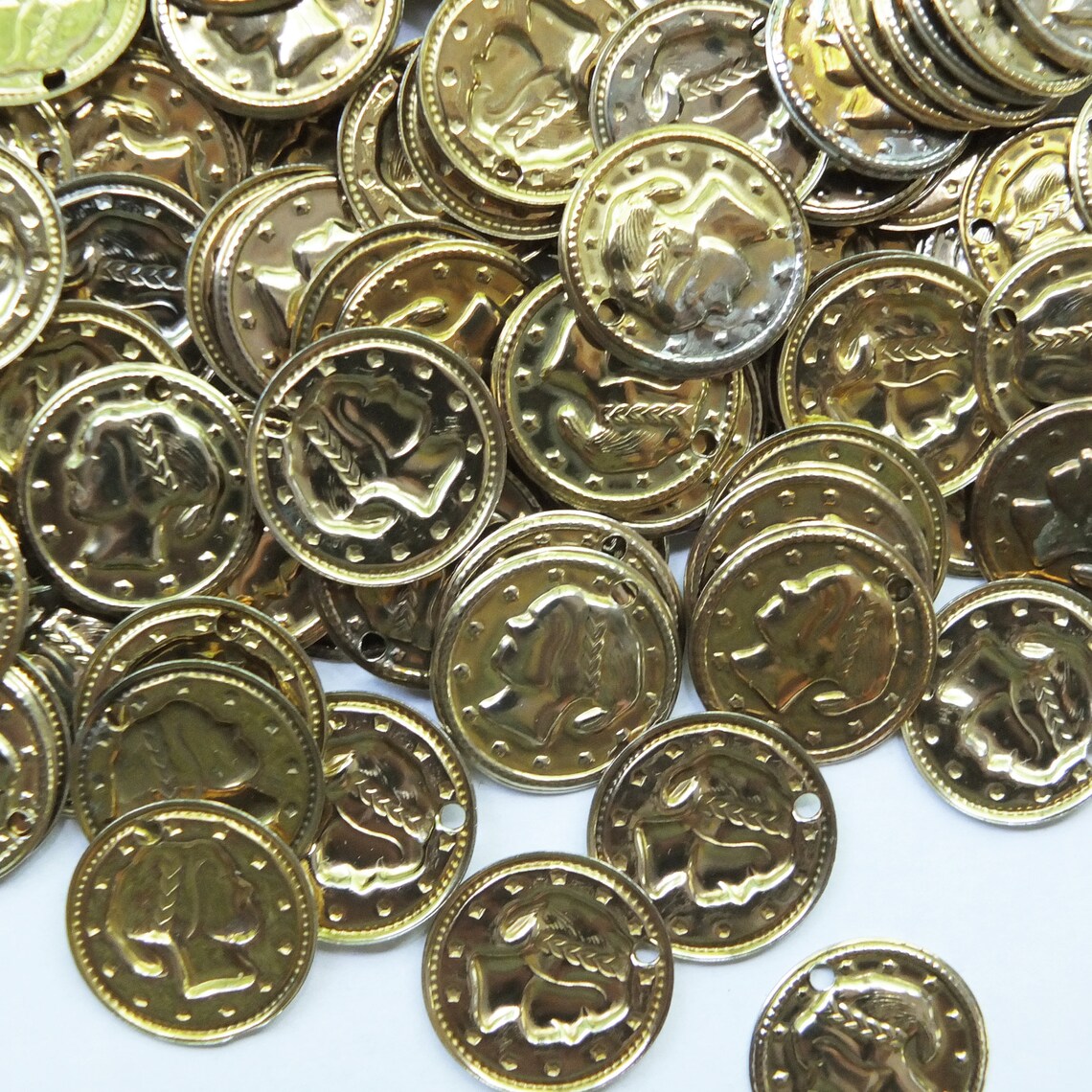 Gold Jingle Coins Charms Belly Dancing Craft Top Hole - Etsy