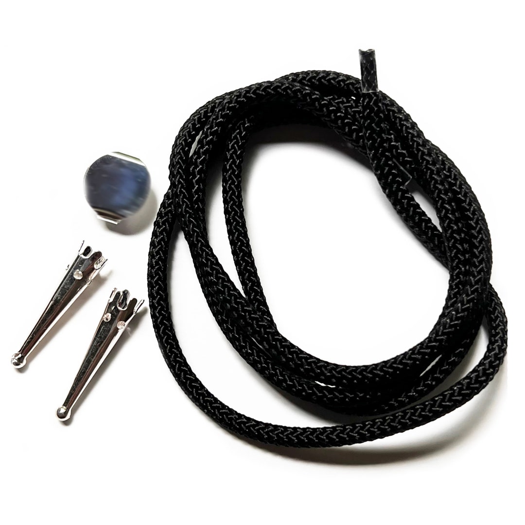 Blank Bolo Tie Parts Kit Sterling Silver Plated Round Back Smooth Tips ...