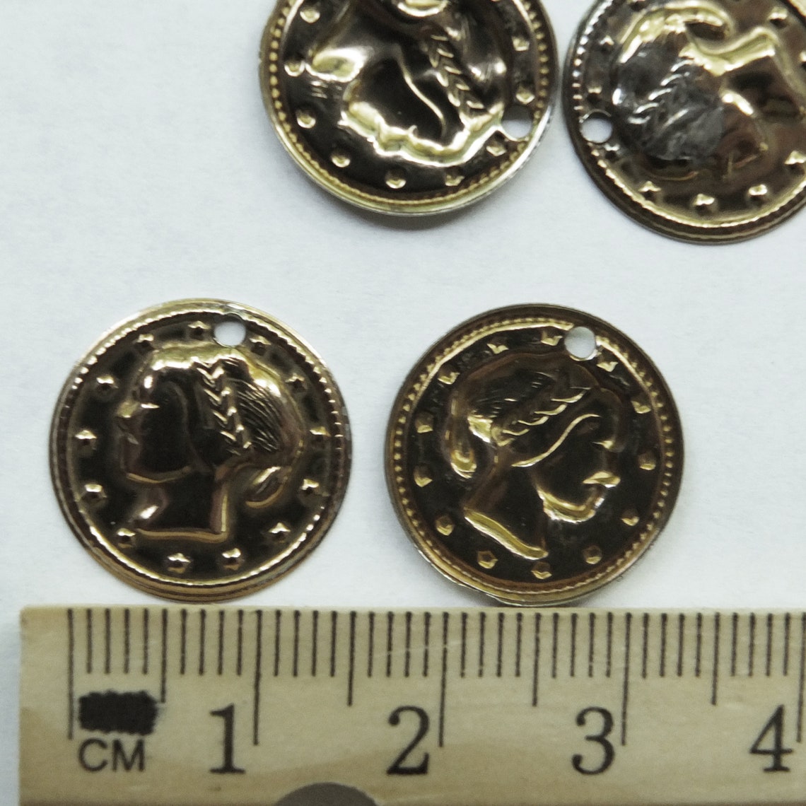 Gold Jingle Coins Charms Belly Dancing Craft Top Hole - Etsy