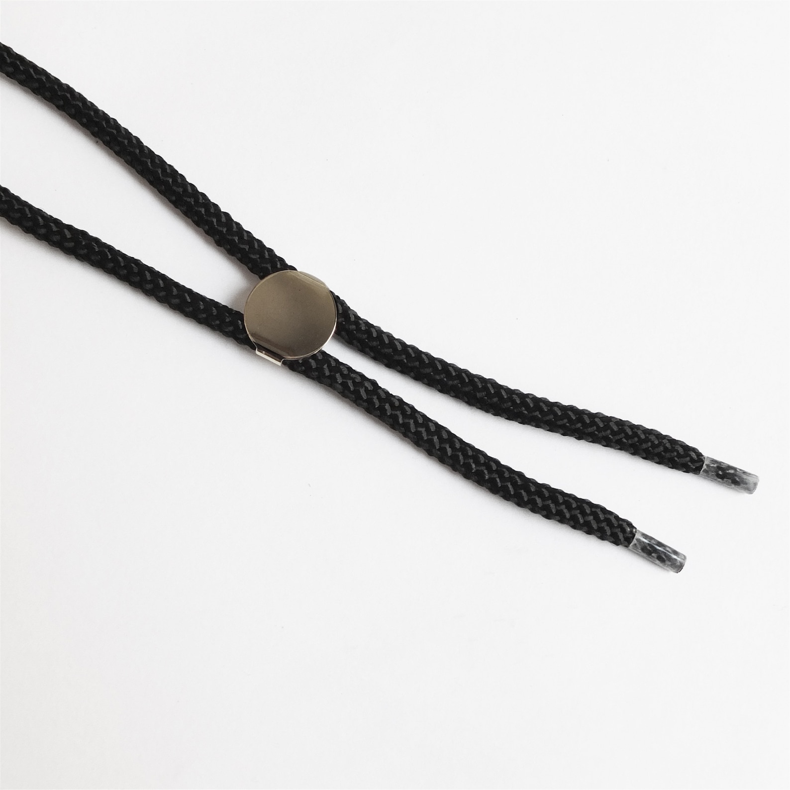 Blank Bolo String Tie Parts Kit Round Slide Textured Tips Silver Vinyl ...
