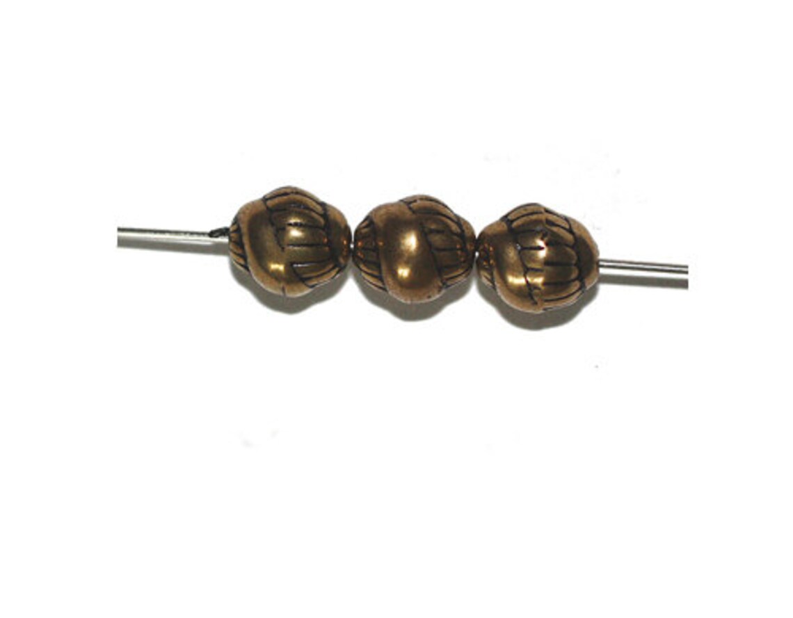 9mm Snail Swirl Antiqued Goldtone Metalized Metallic Beads Pack of 30 ...