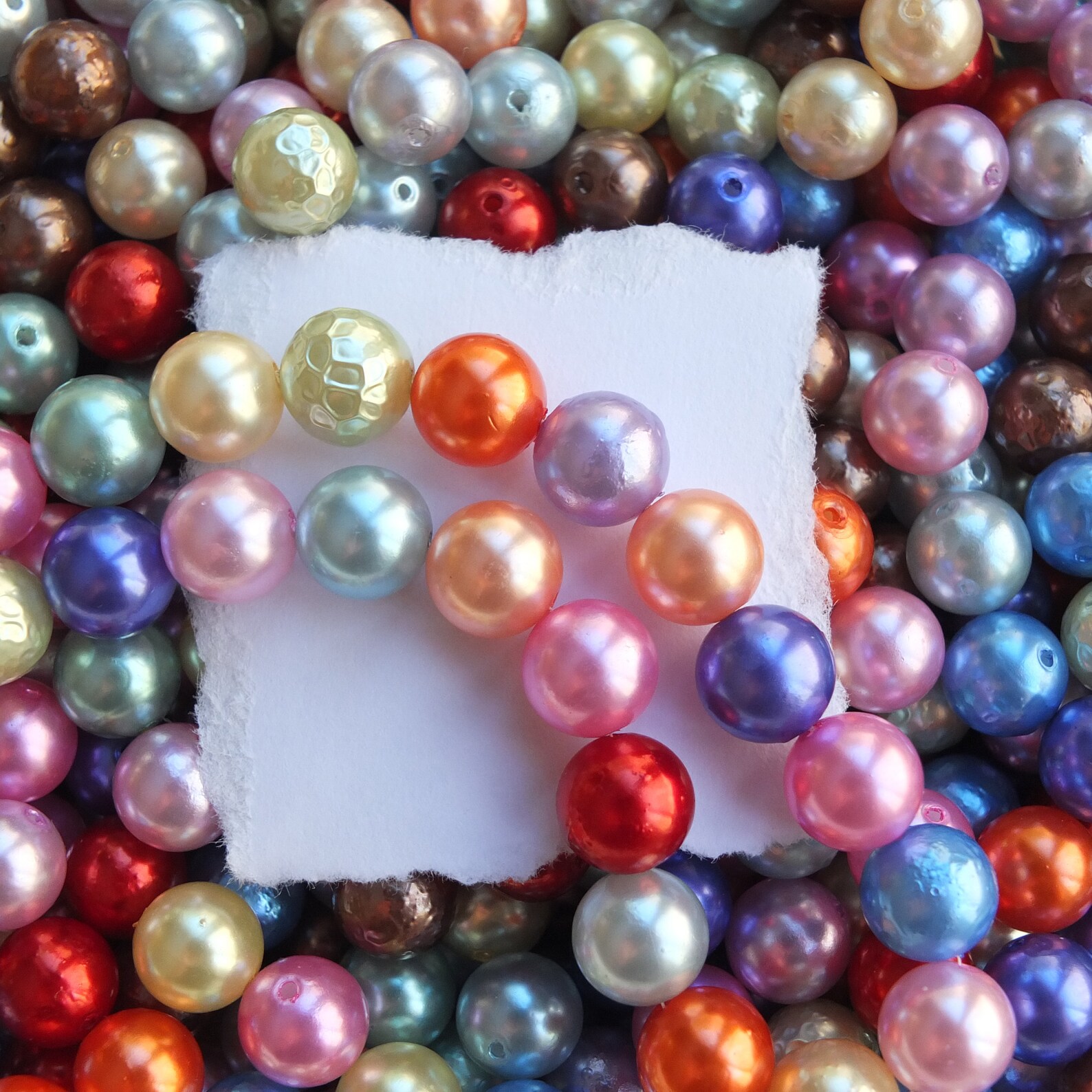 Colored Pearl Bead Mix 12mm Round Rainbow Multi Pk/50 | Etsy