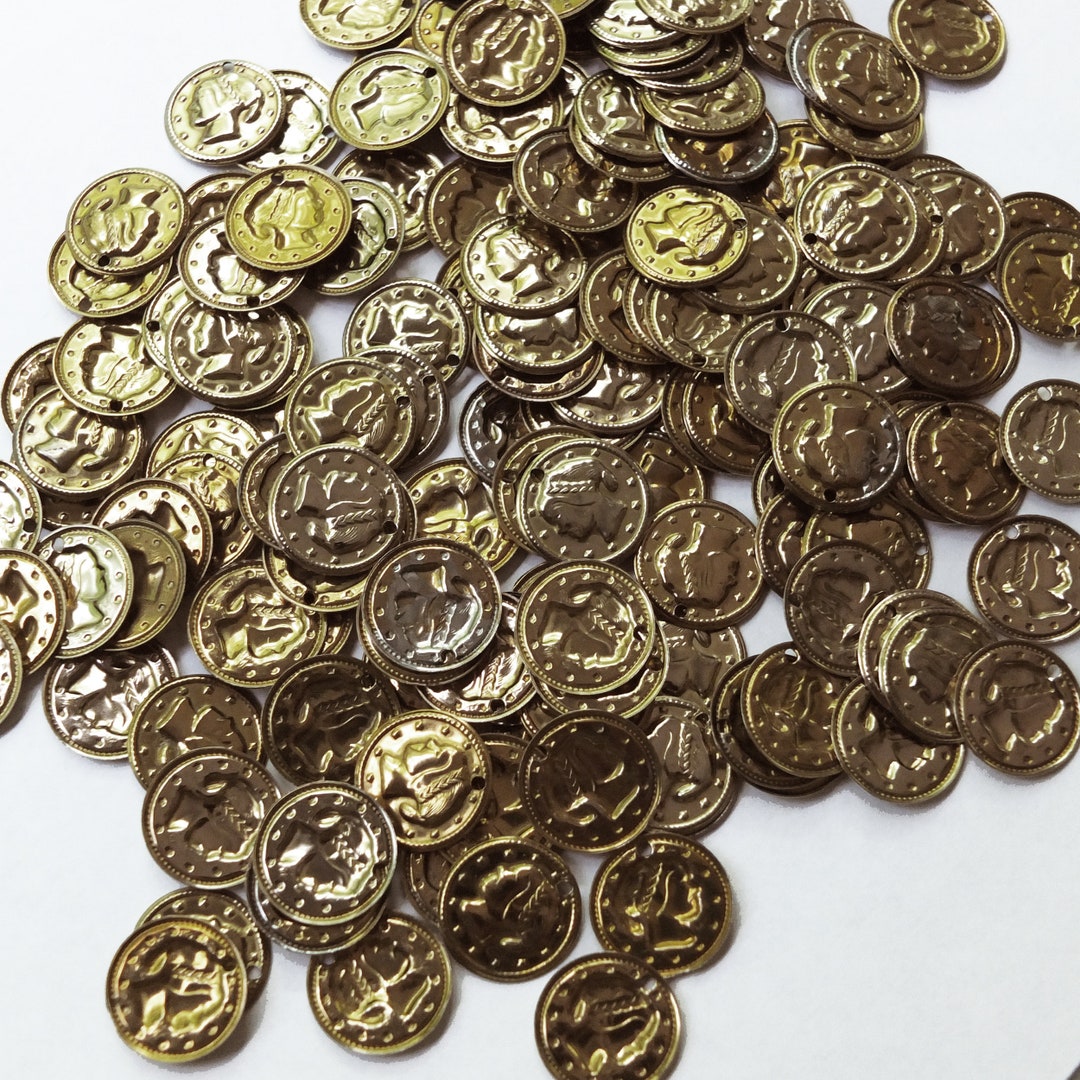 Gold Jingle Coins Charms Belly Dancing Craft Top Hole 5/8" 16mm - Etsy