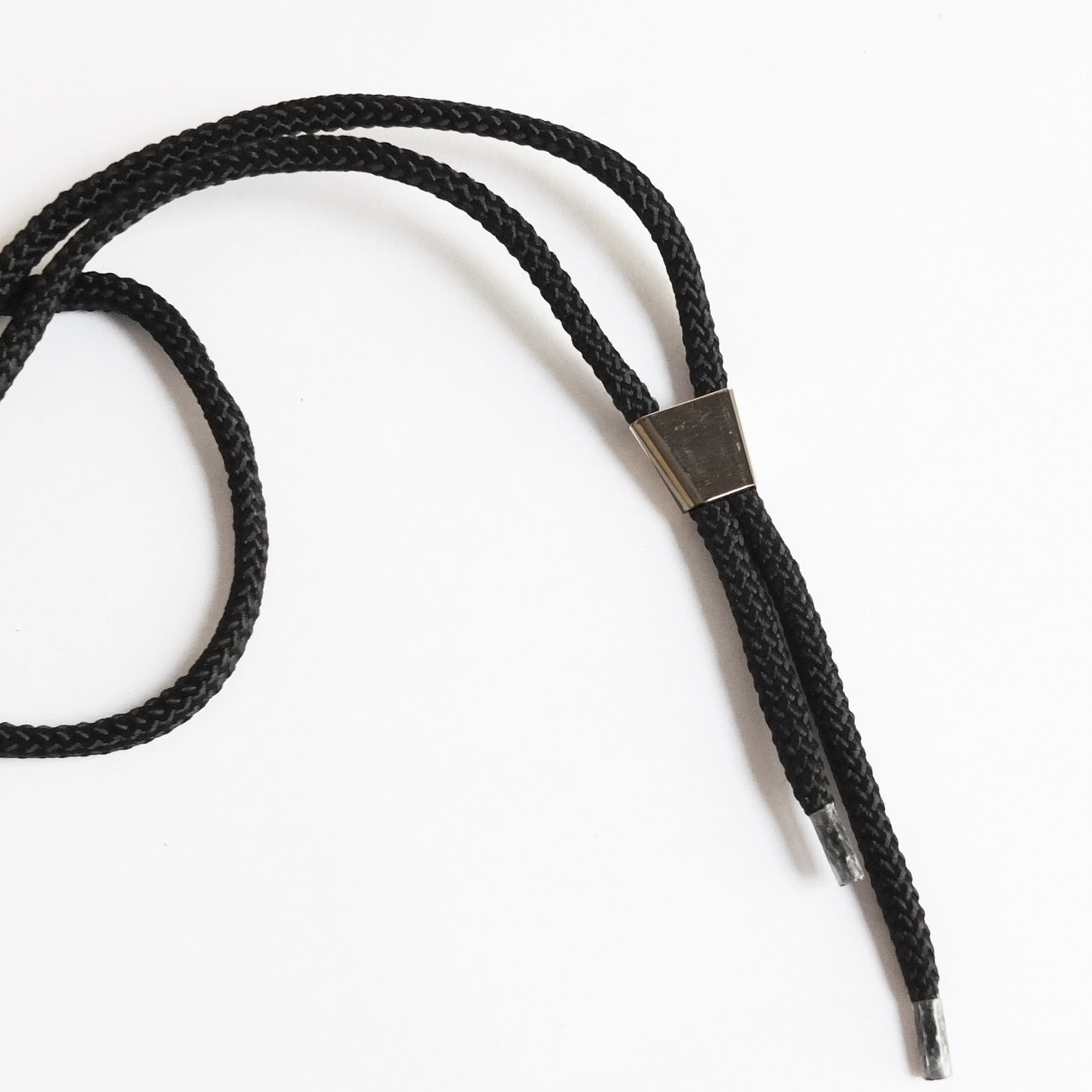 Blank Bolo Tie Parts Kit Standard Slide Textured Tips Black Cord DIY ...