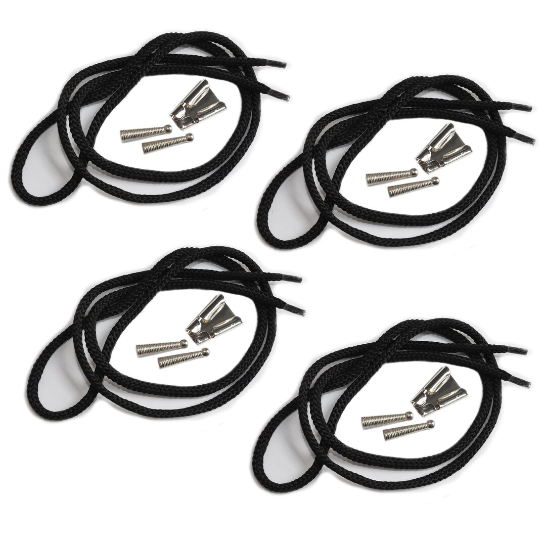 Blank Bolo Tie Parts Kit Large Slide Textured Tips Black Cord DIY ...