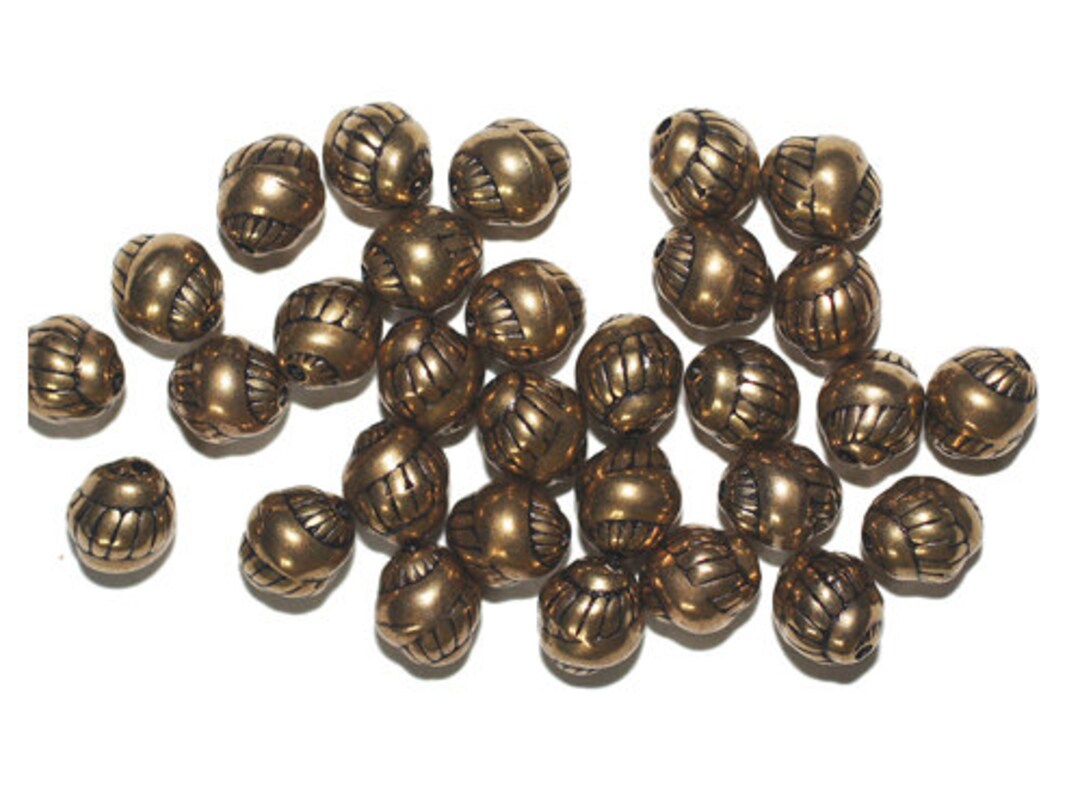 9mm Snail Swirl Antiqued Goldtone Metalized Metallic Beads Pack of 30 ...