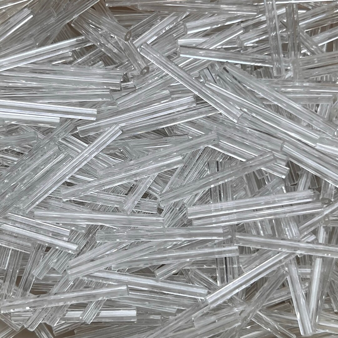 Czech Glass Bugle Beads 25mm ( 1 Inch ) Crystal Clear - Etsy