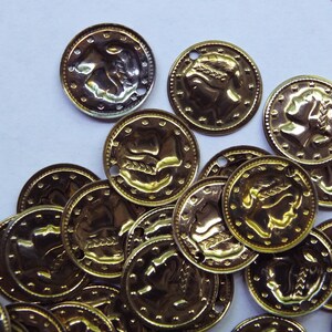 Gold Jingle Coins Charms Belly Dancing Craft Top Hole 5/8" 16mm - Etsy
