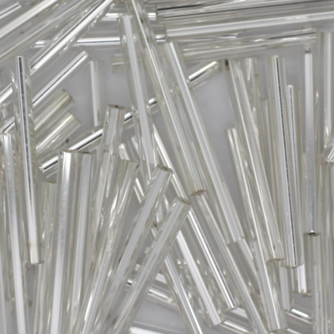Czech Glass Bugle Beads 25mm ( 1 Inch ) Silver Silver Lined - Etsy