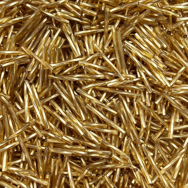 Gold Bugle Beads - Etsy